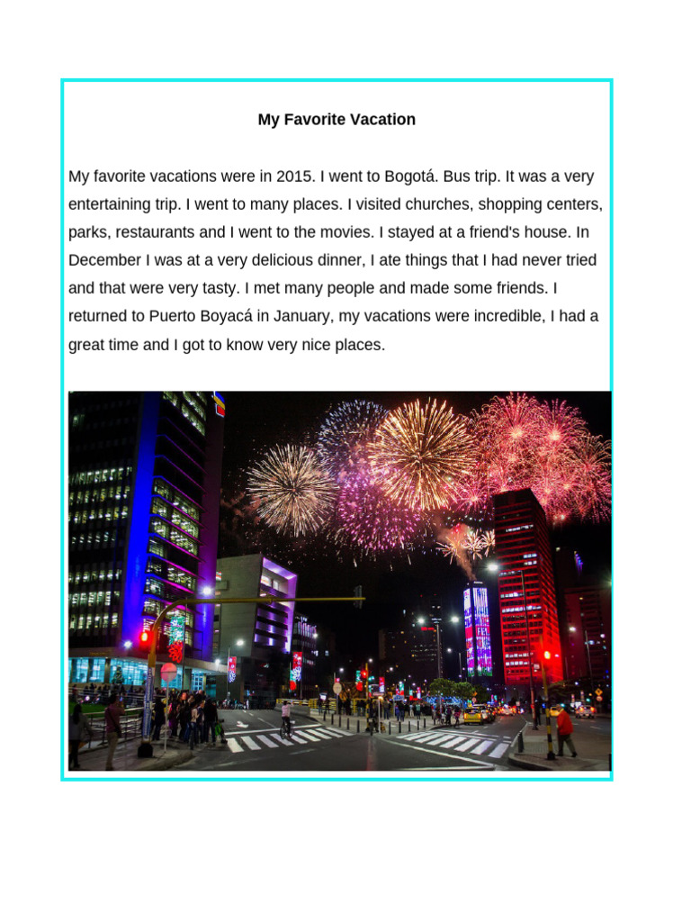 Blog My Favorite Vacation | PDF