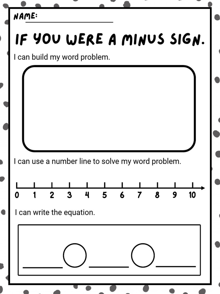 If You Were A Minus Sign Worksheet | PDF