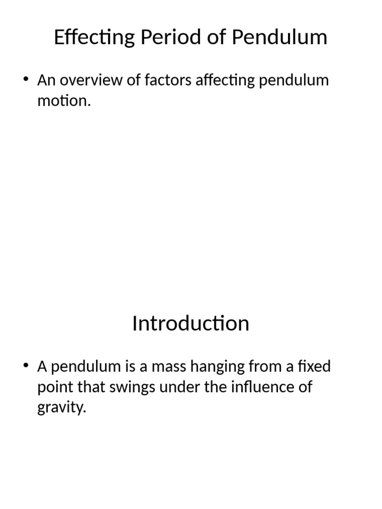 Effecting Period of Pendulum | PDF