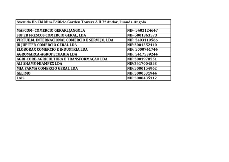 MAFCOM Angola Comercio Geral Overview | PDF