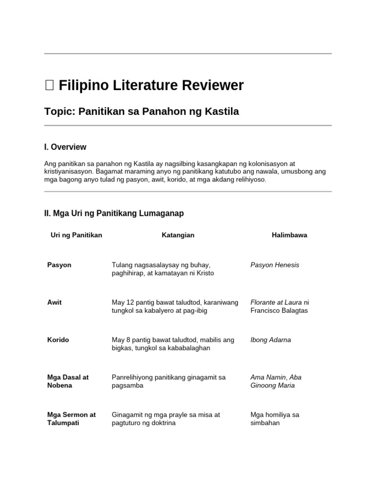 Filipino Literature | PDF