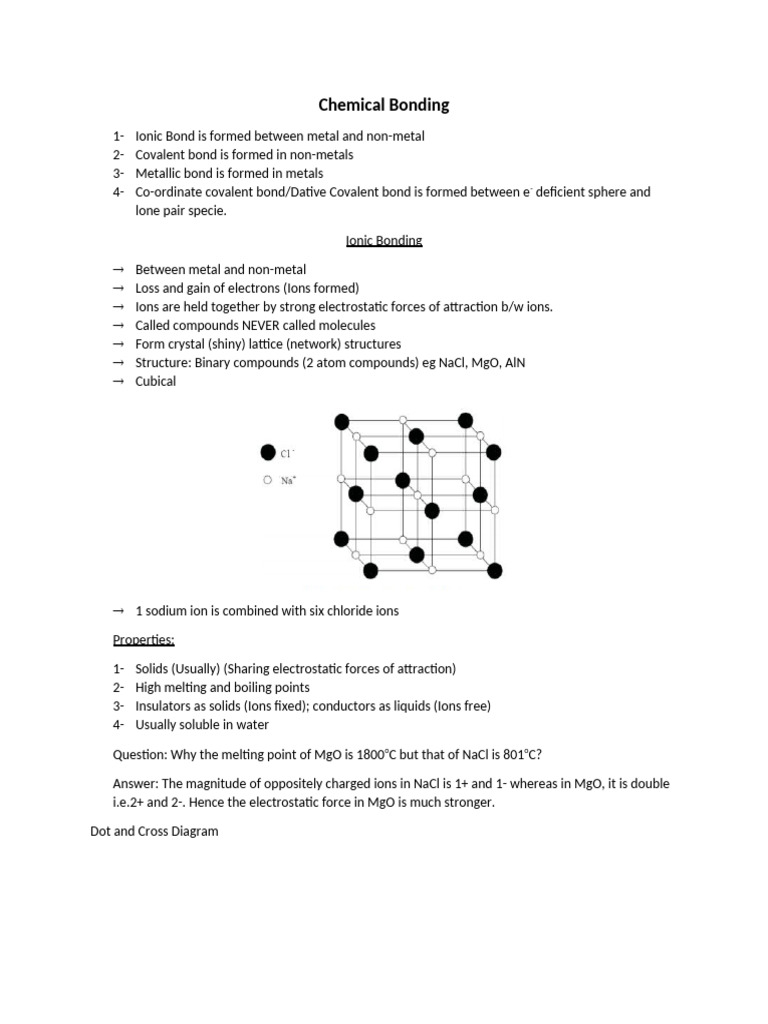 Characteristics of MgO Explained | PDF | Chemical Bond | Ionic Bonding