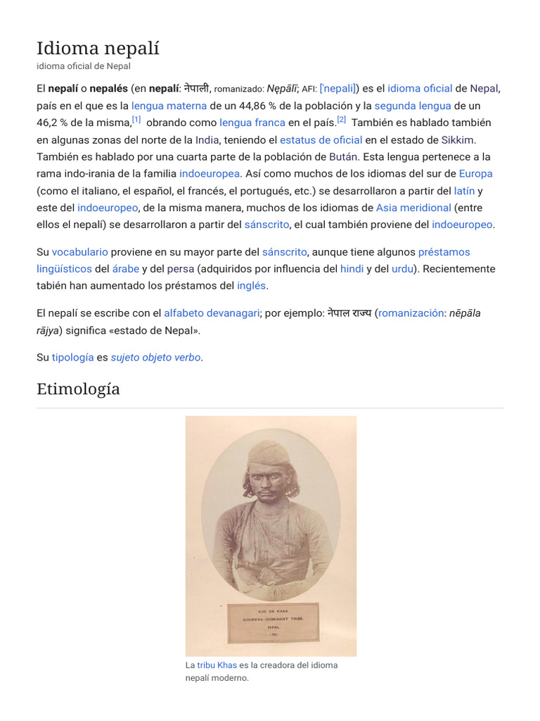 Idioma Nepalí - Wikipedia, La Enciclopedia Libre | PDF | Lingüística ...