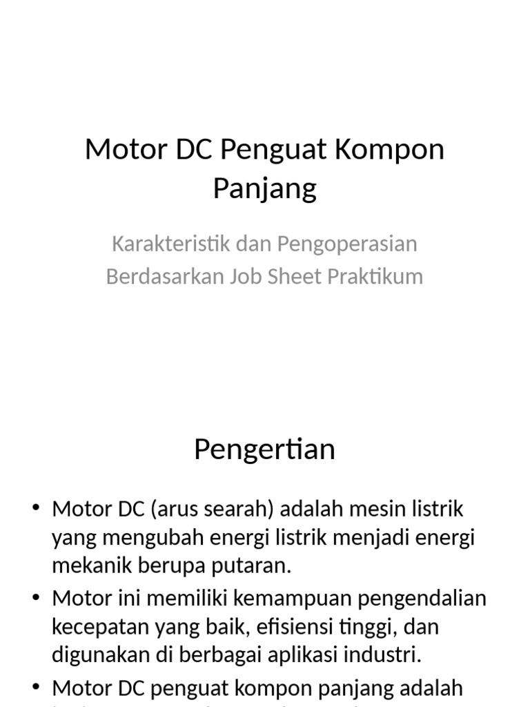 Motor DC Kompon Panjang | PDF