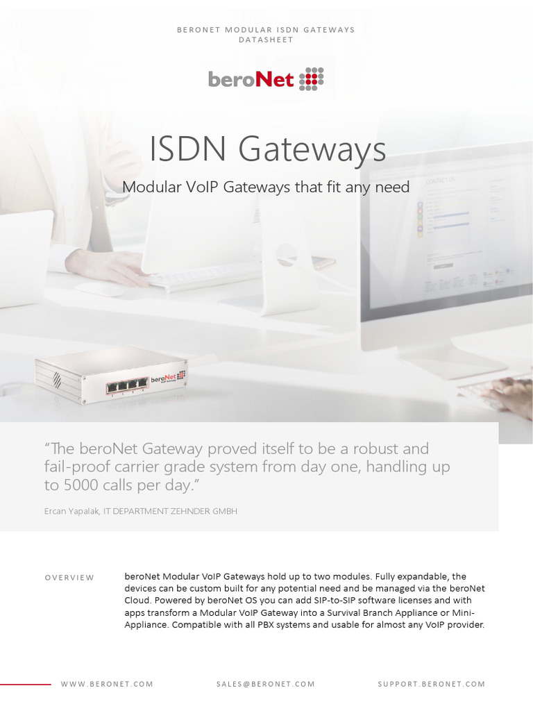 beroNet Modular ISDN Gateways Overview | PDF | Voice Over Ip | Session ...