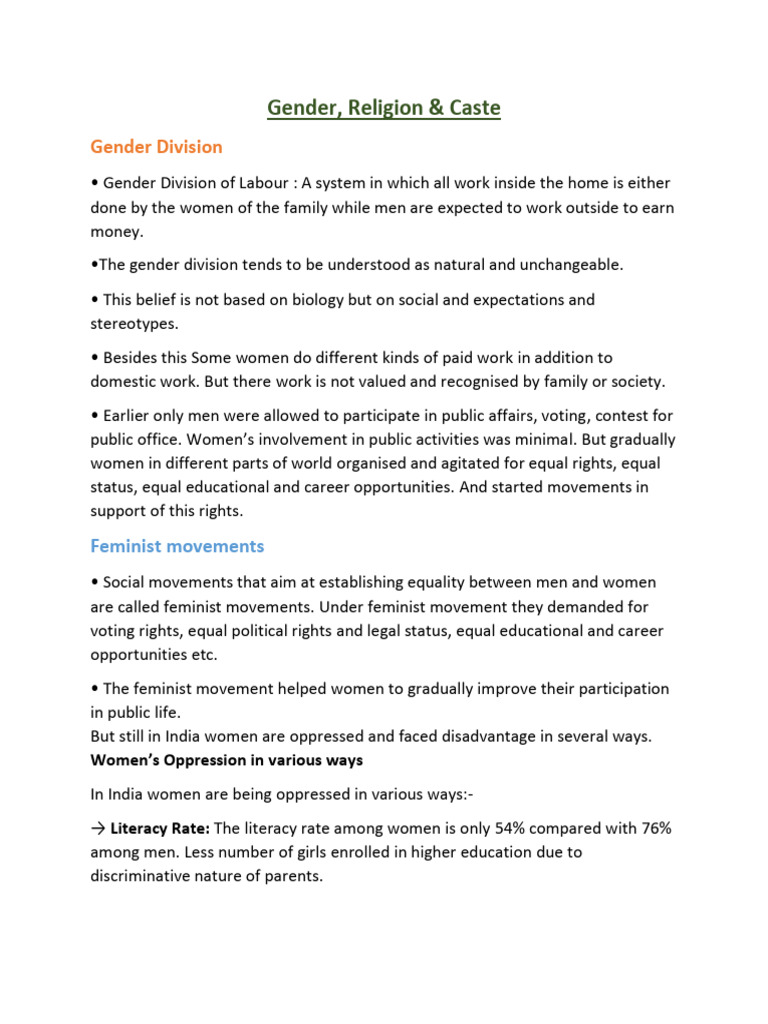 Gender, Caste, and Religion in India | PDF | Caste | Woman