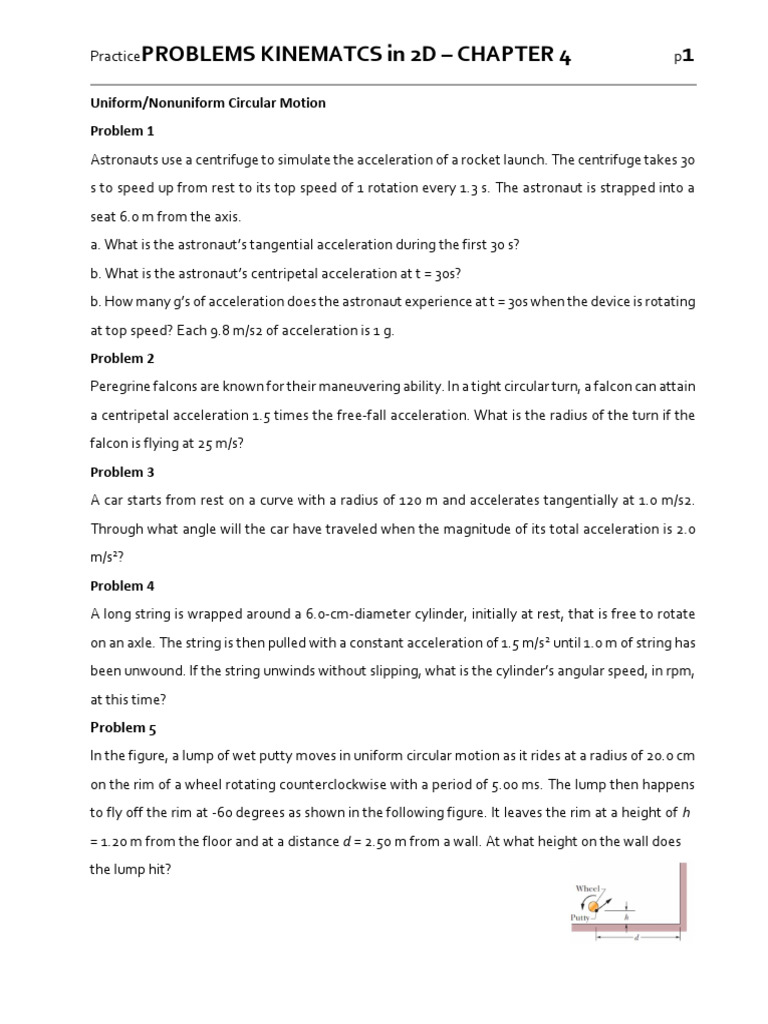 Uniform and NonUniform Circular Motion Problems | PDF