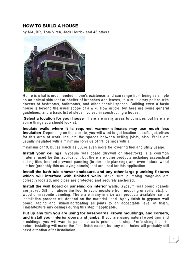Text How To Build A House LA2 Sept 2025 | PDF
