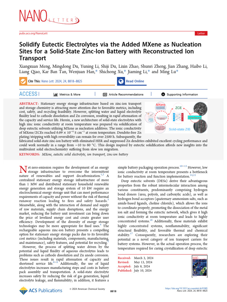 Solid Meng Et Al 2024 Solidify Eutectic Electrolytes Via The Added ...