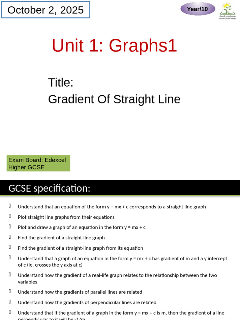 Gradient of Straight Lines | PDF | Line (Geometry) | Slope