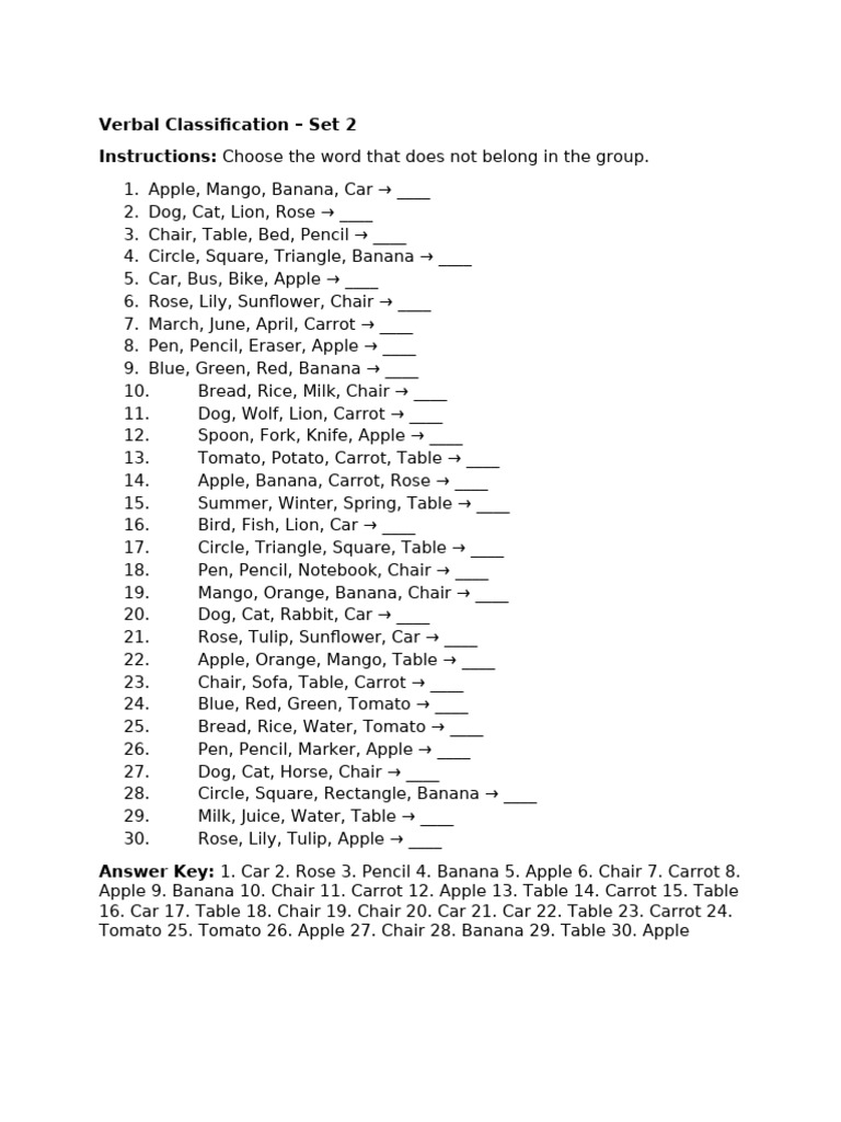 Verbal Classification Set2 | PDF