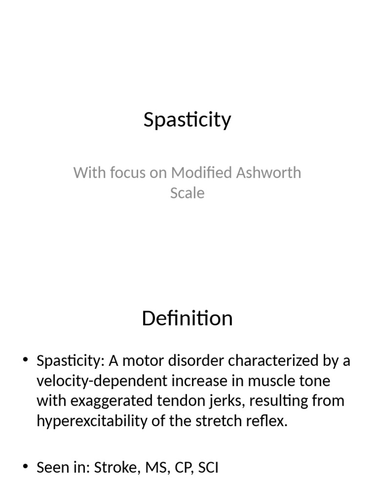 Spasticity Modified Ashworth | PDF