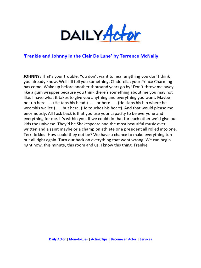 Frankie and Johnny in The Clair de Lune Johnny | PDF