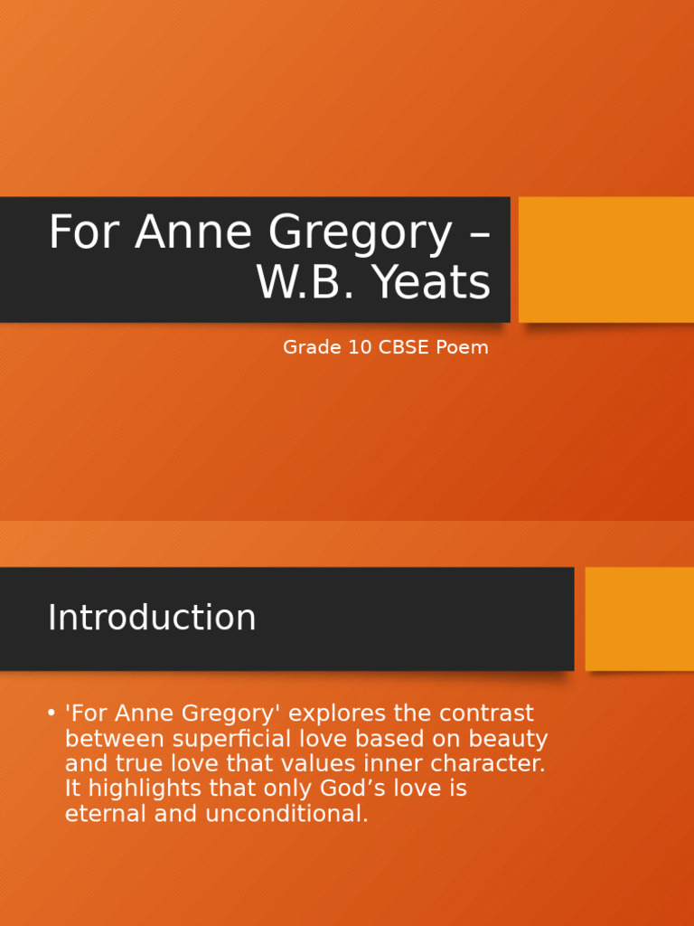 For Anne Gregory | PDF | Poetry | Love