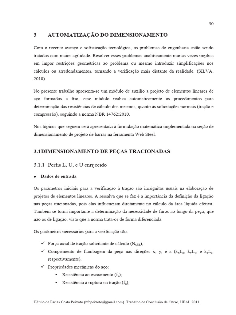 Dimensionamento PFF | PDF | Flambagem | Flexão (Física)
