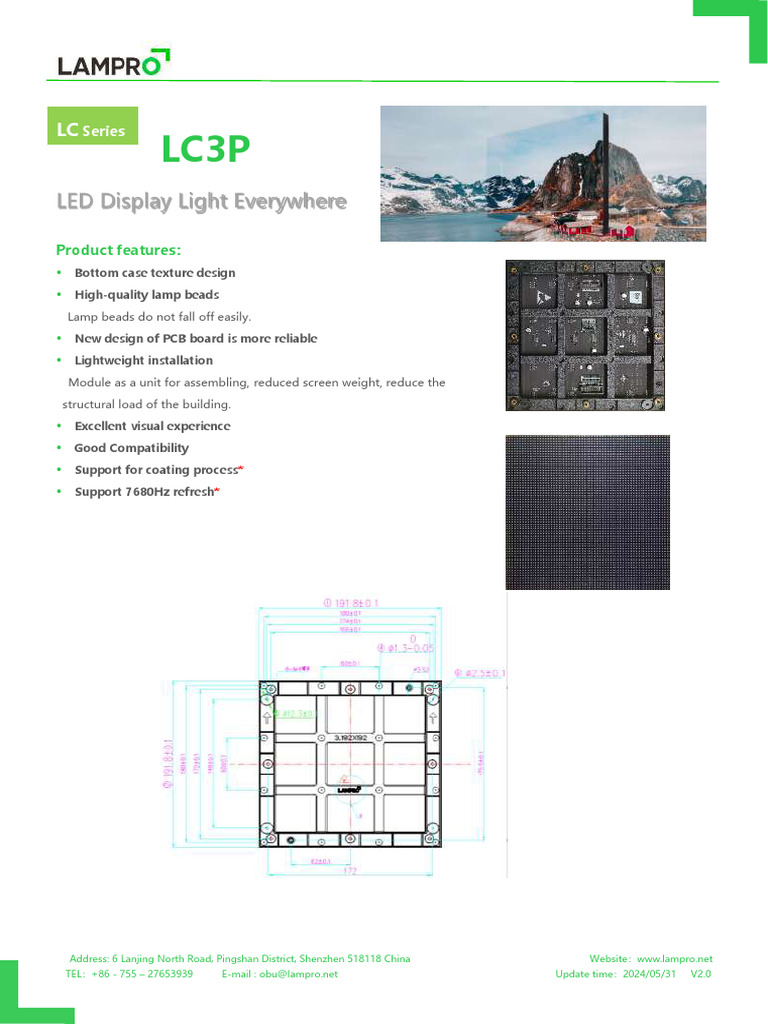 LC3P LED Display Specifications | PDF | Humidity | Light Emitting Diode