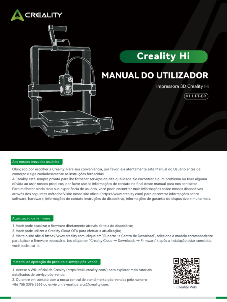 Manual do Usuário da Impressora Creality Hi | PDF | Computer Science ...