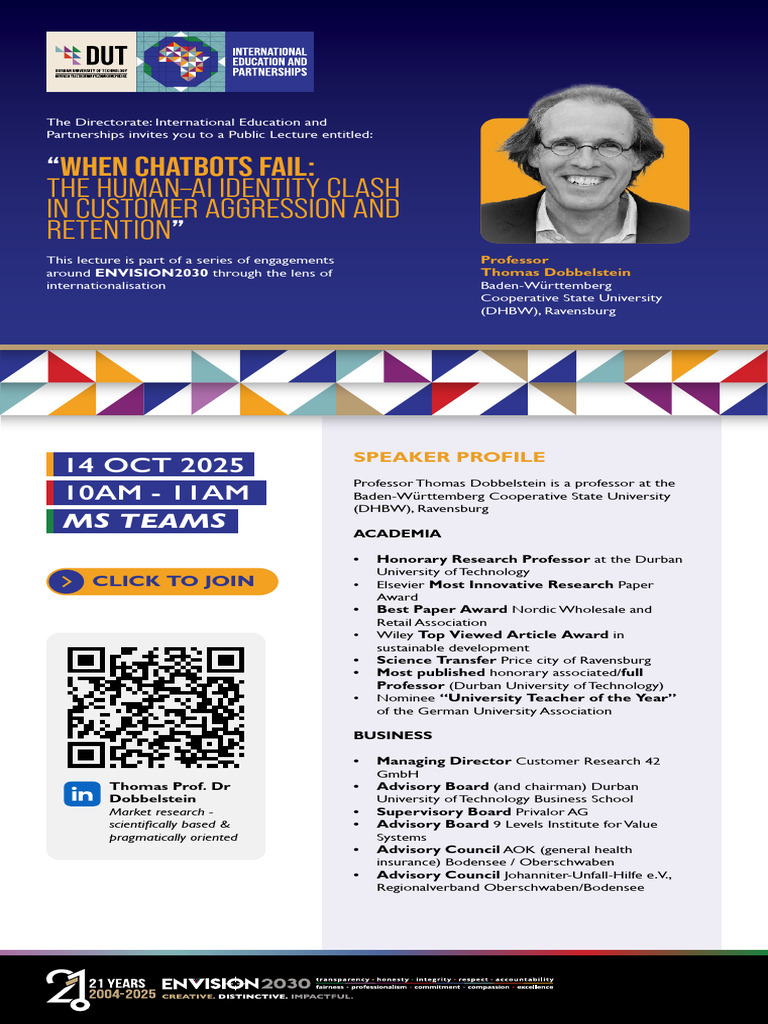 Invitation To A Public Lecture - Professor Thomas Dobbelstein | PDF ...