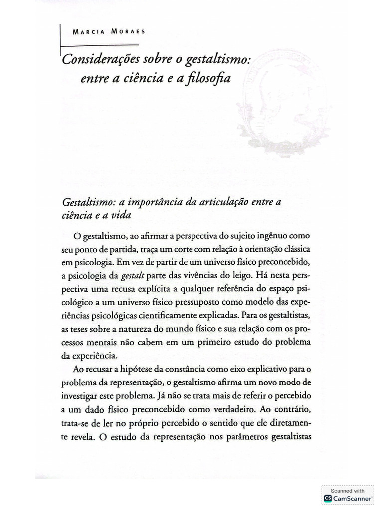 Considerações Sobre Gestaltismo Entre | PDF