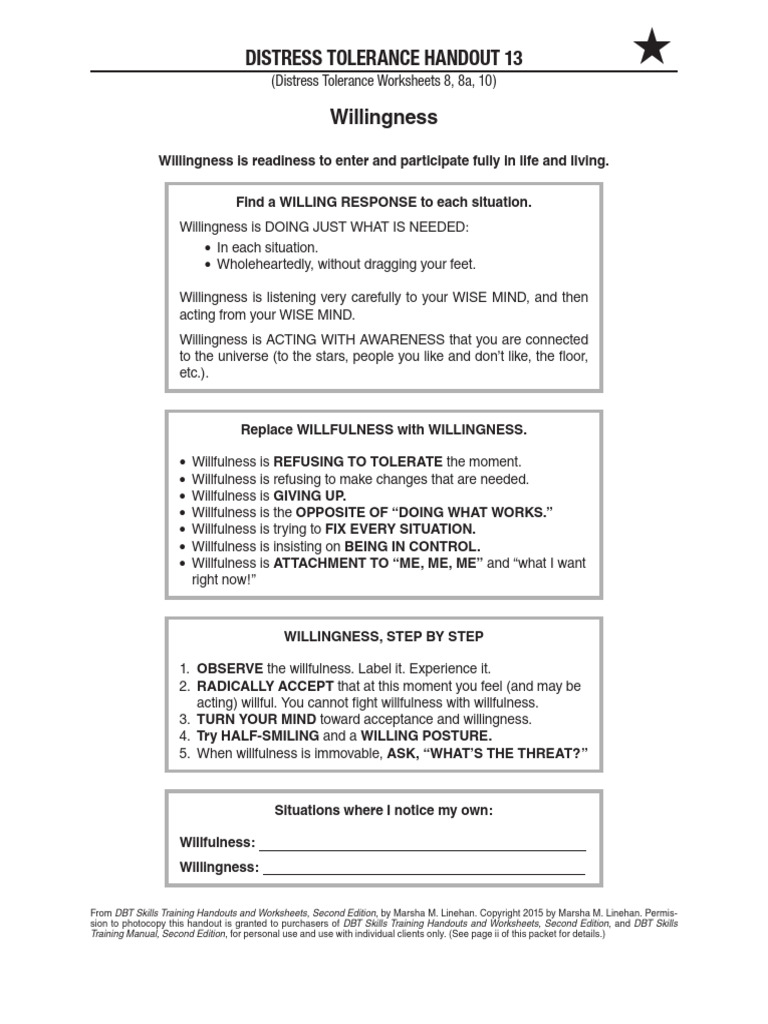 Session 9 Handout 3 DBT WORKSHOP | PDF | Dialectical Behavior Therapy ...