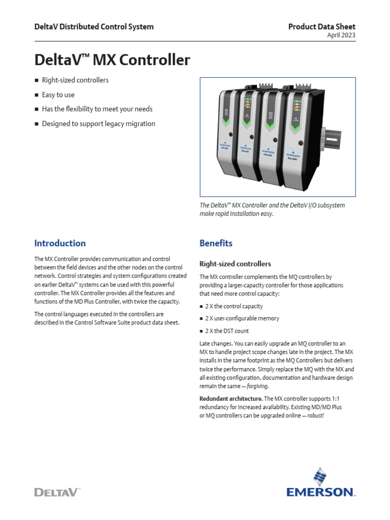 Product Data Sheet Deltav MX Controller Deltav en 57726 | PDF | Input ...