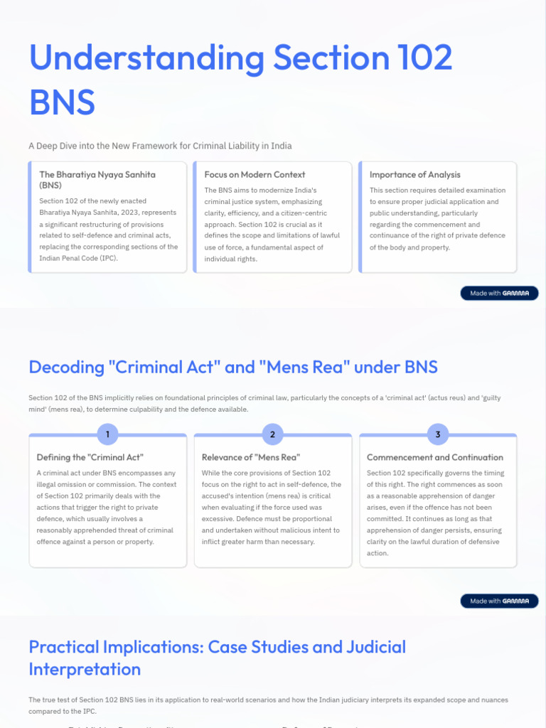 Understanding BNS Section 102 | PDF | Mens Rea | Burden Of Proof (Law)
