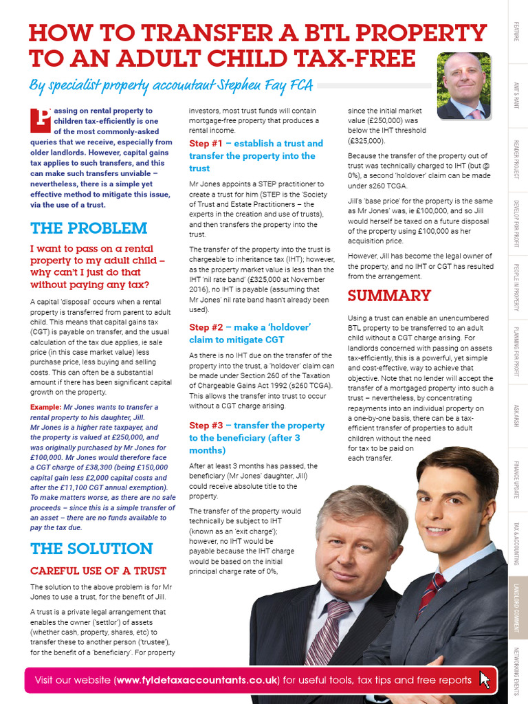 How To Transfer A BTL Property To An Adult Child Tax Free | PDF | Taxes | Capital Gain