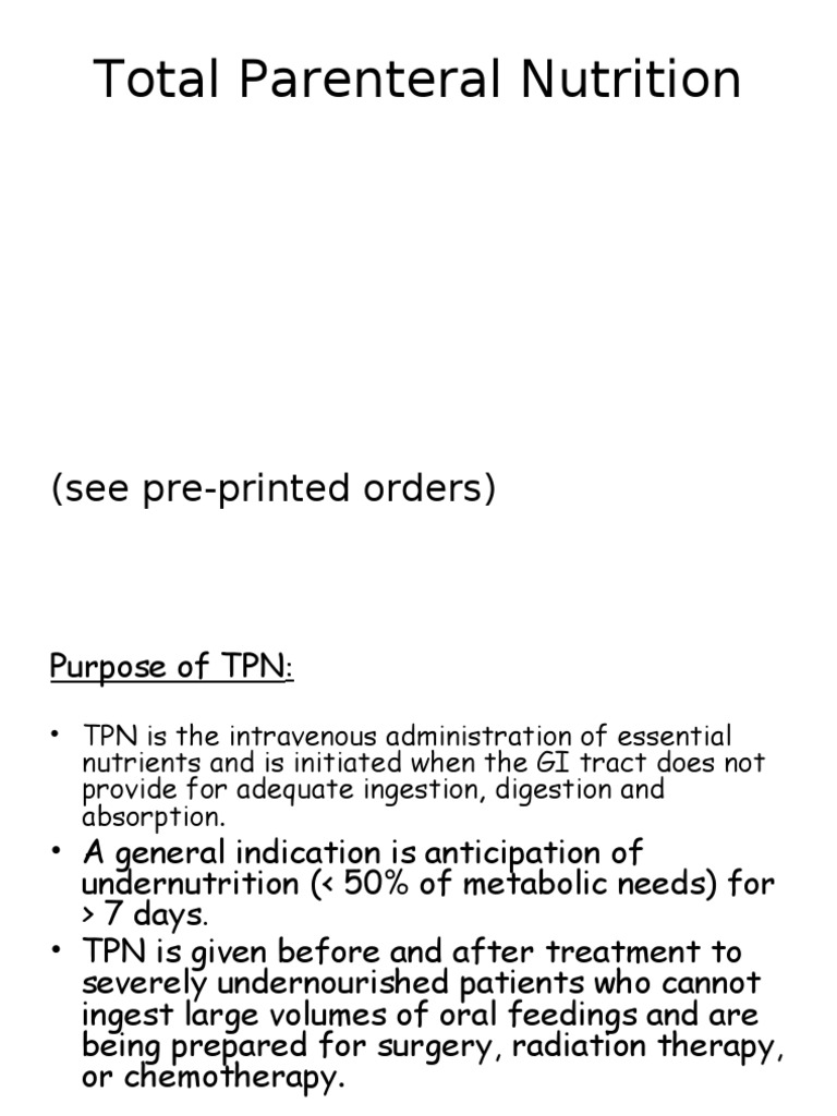TPN and Central Line Dressing Change Demo | PDF | Nutrition | Diet ...