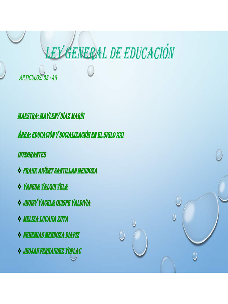 Educacuión en El Siglo XXI - Ley General de La Educación | PDF ...