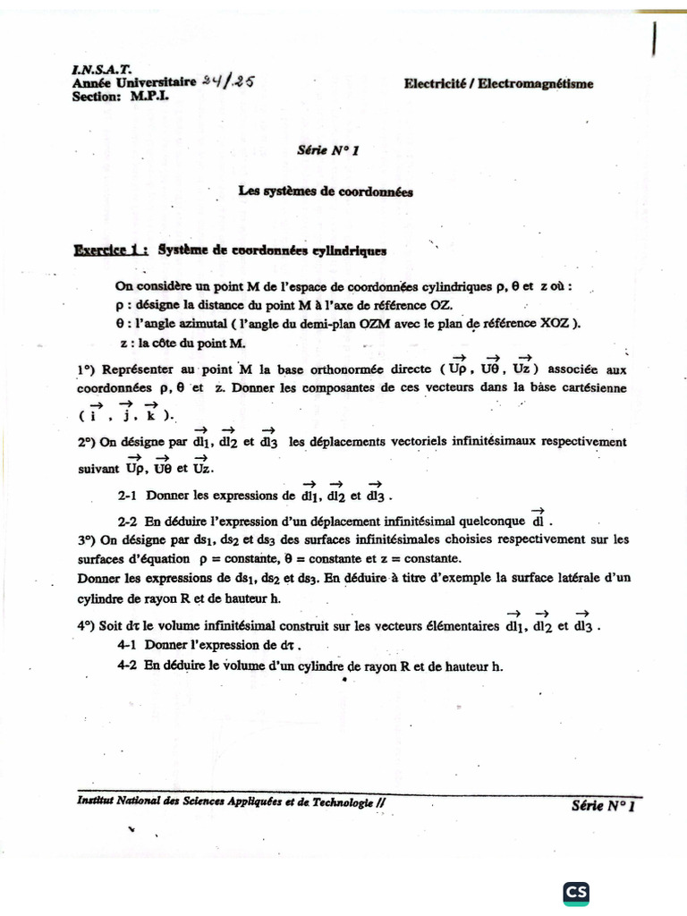 TD1 Systemes de Coordonnées | PDF
