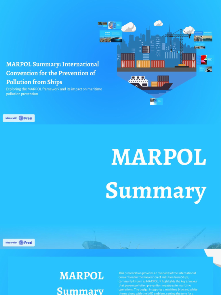 MARPOL Summary - International Convention For The Prevention of Pollution From Ships | PDF