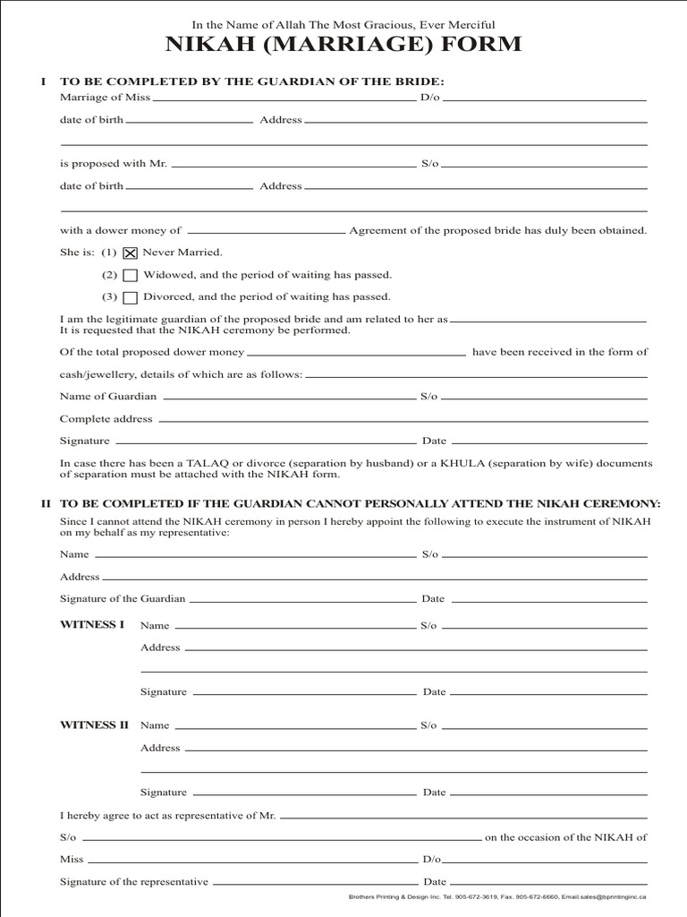Nikah Nama PDF | PDF | Marriage, Unions And Partnerships | Marriage