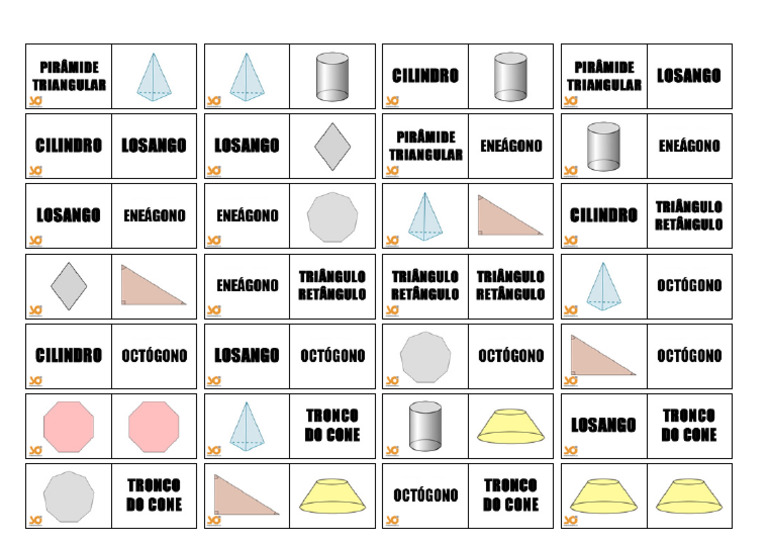 Dominó Das Figuras Geométricas | PDF