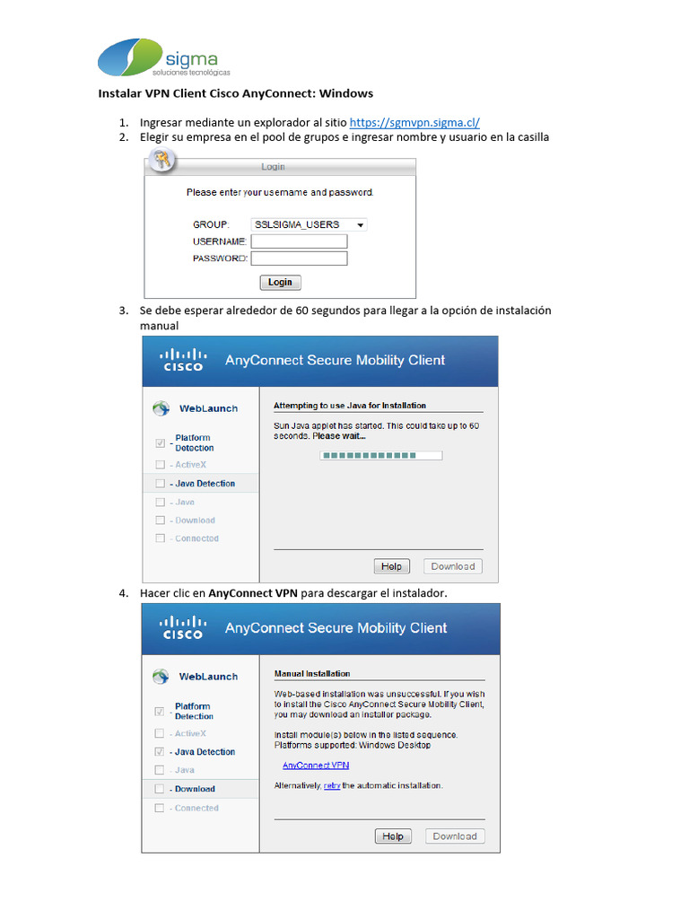 Descargar e instalar Cisco AnyConnect | PDF
