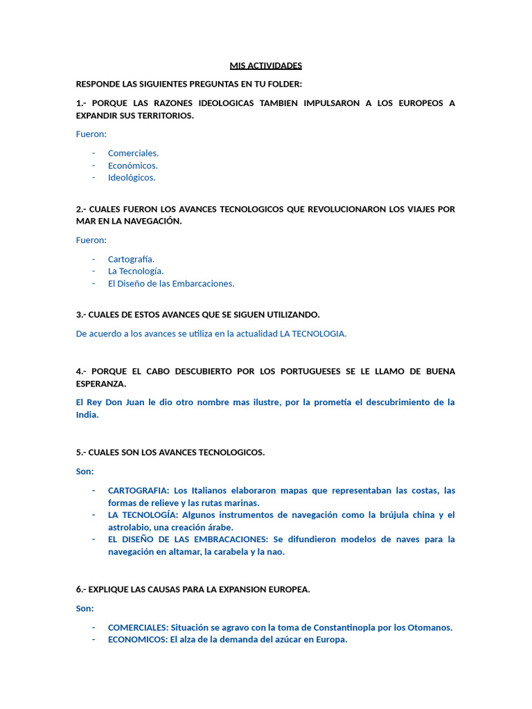Mis Actividades | PDF