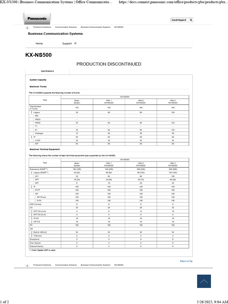Panasonic Kx-NS500 Overview | PDF | Telephony | Application Layer Protocols