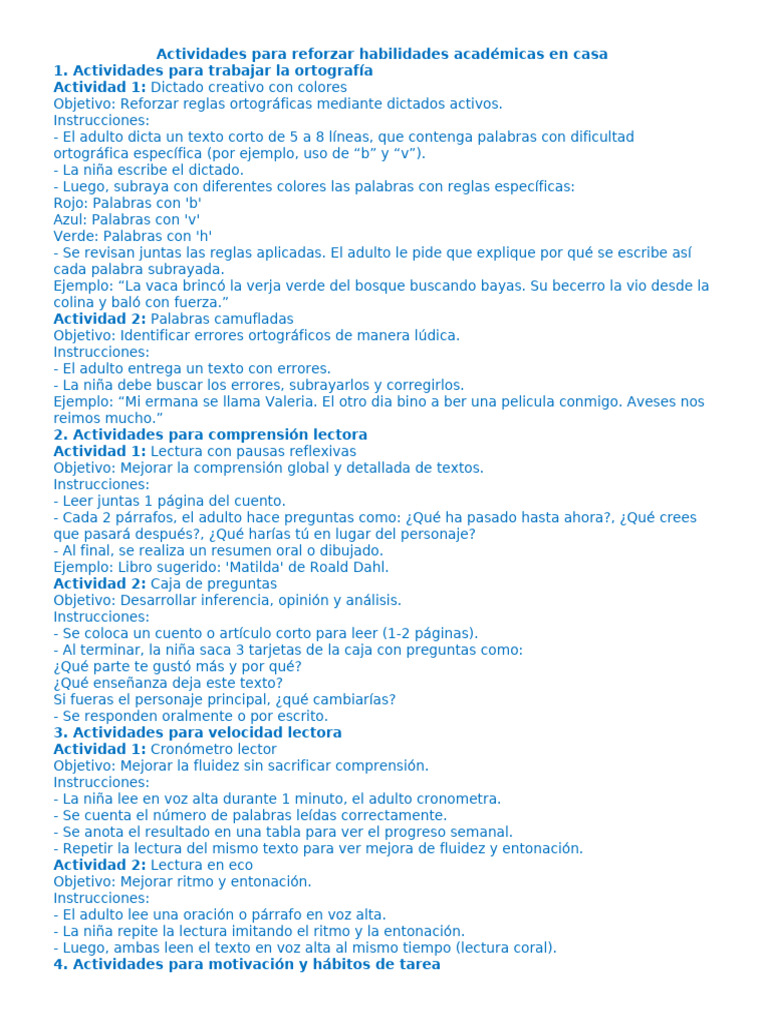 Actividades para Reforzar Habilidades Lectoescritoras | PDF