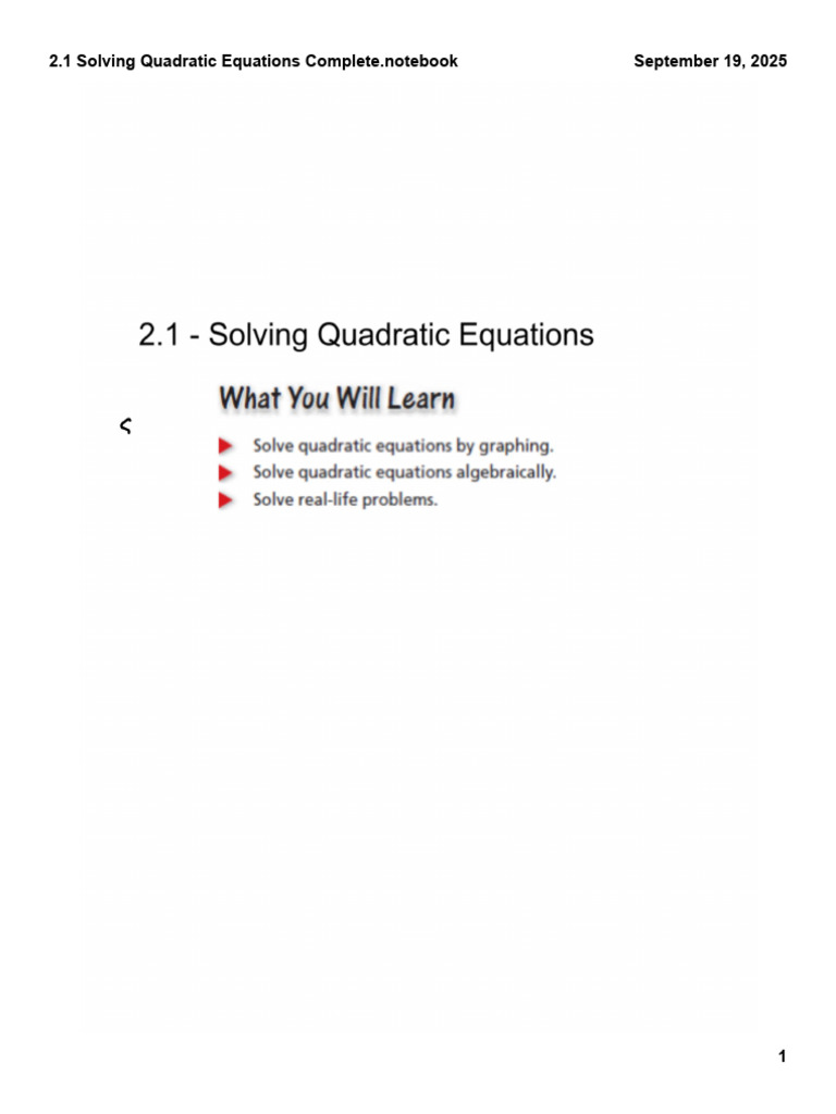 Quadratic Equations Solutions Guide | PDF