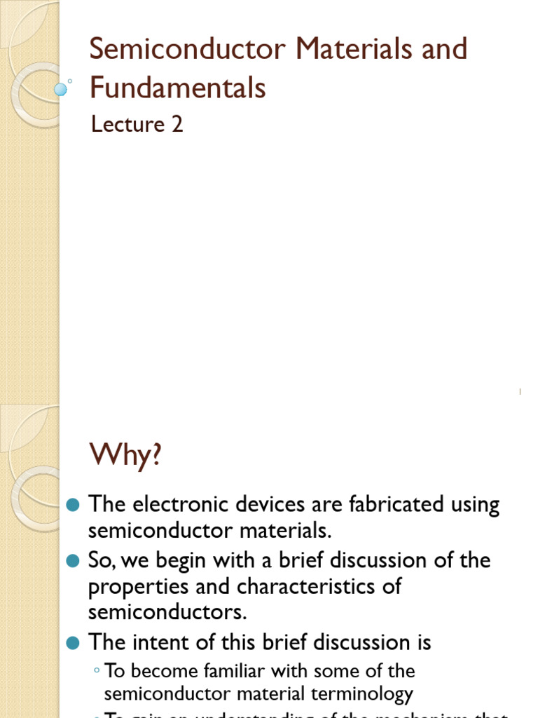 EEE232-Lecture 2-Semiconductor Materials | PDF | P–N Junction ...