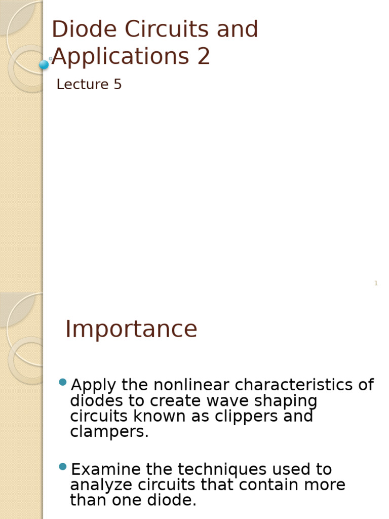 Diode Circuits: Clippers and Clampers | PDF | Diode | Electrical Network