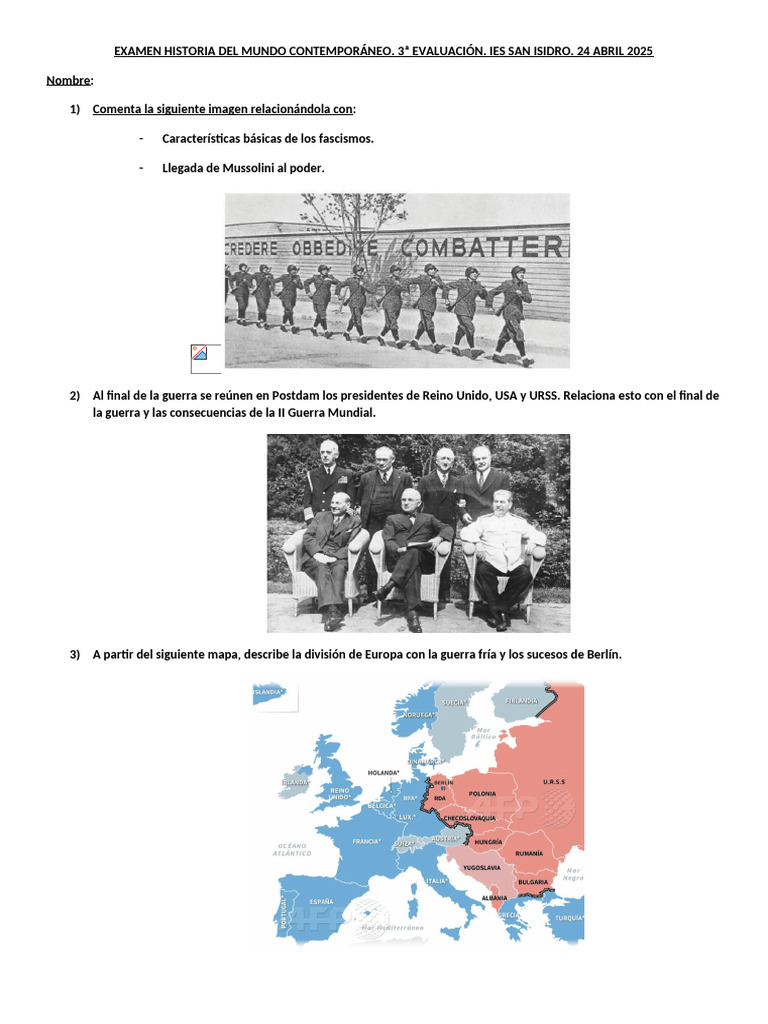 Examen HMC 3 Ev 2025 | PDF