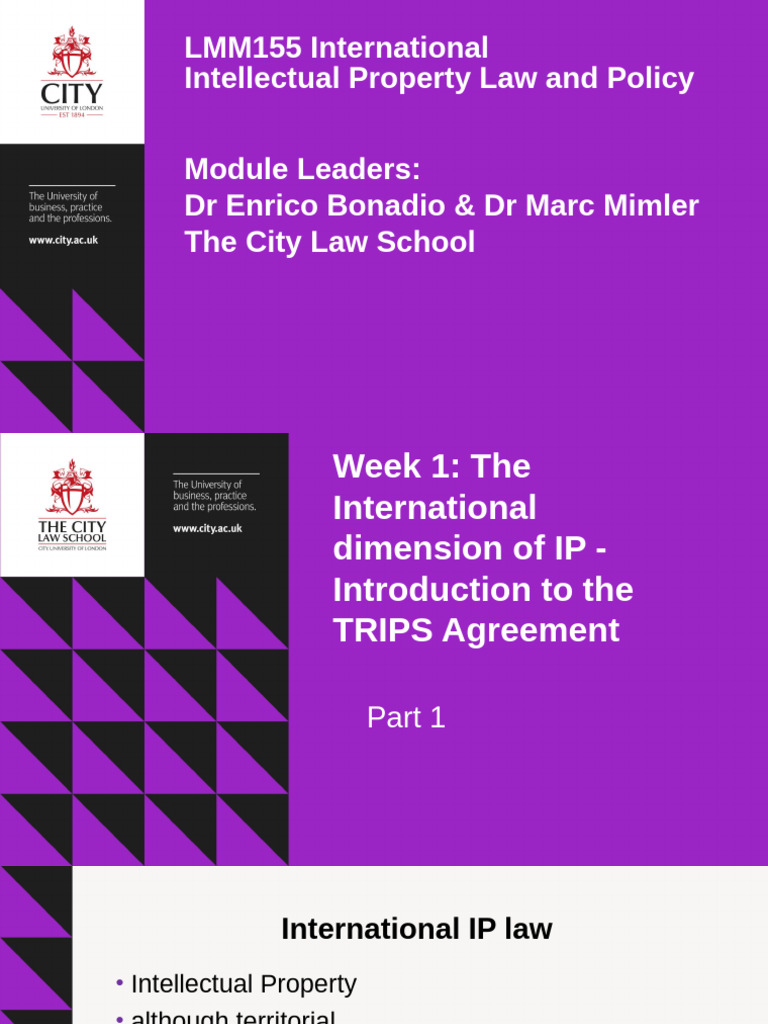 International IP Law: TRIPS Overview | PDF | Intellectual Property ...