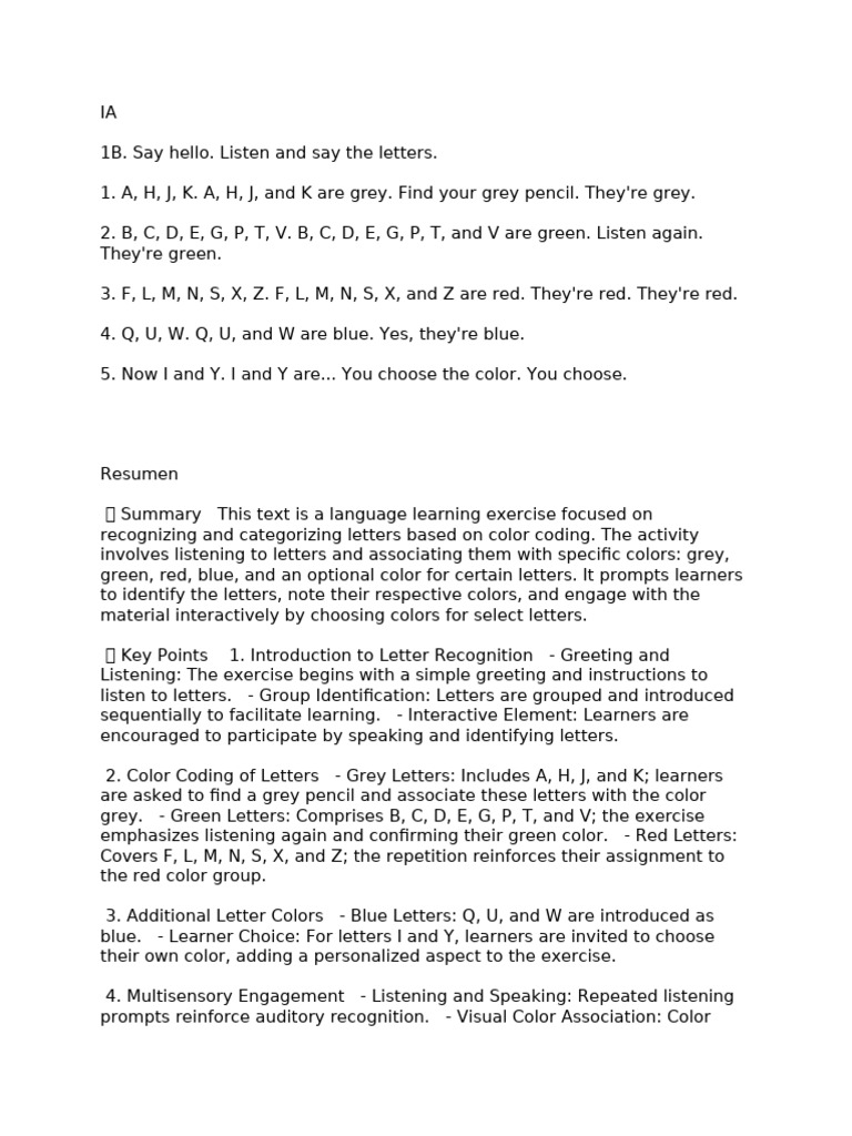 Color Identification of Letters - 20250829 - 100733 | PDF | Learning ...
