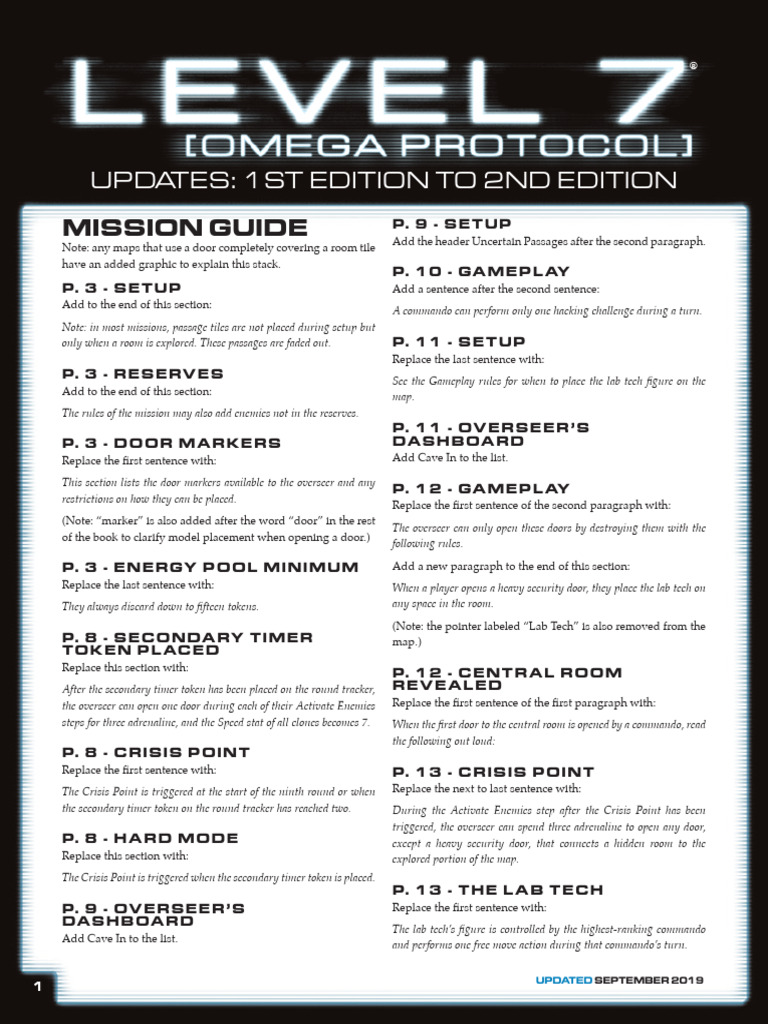 Level 7 Omega Protocol Updates 1st To 2nd V2 | PDF