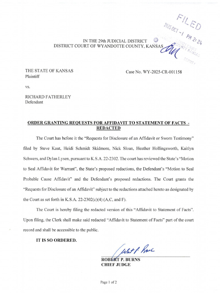 Court Order on Affidavit Disclosure | PDF | Handcuffs