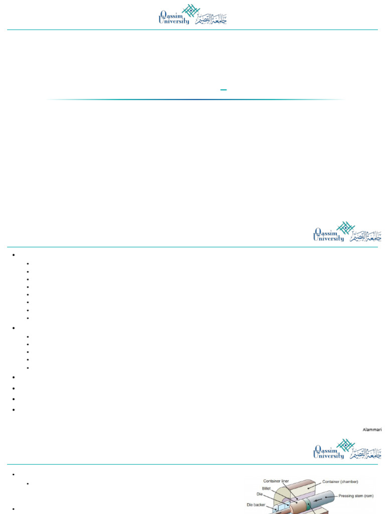 ME335 Lecture W5 BulkDeformation2 v02 | PDF | Extrusion | Deformation (Engineering)
