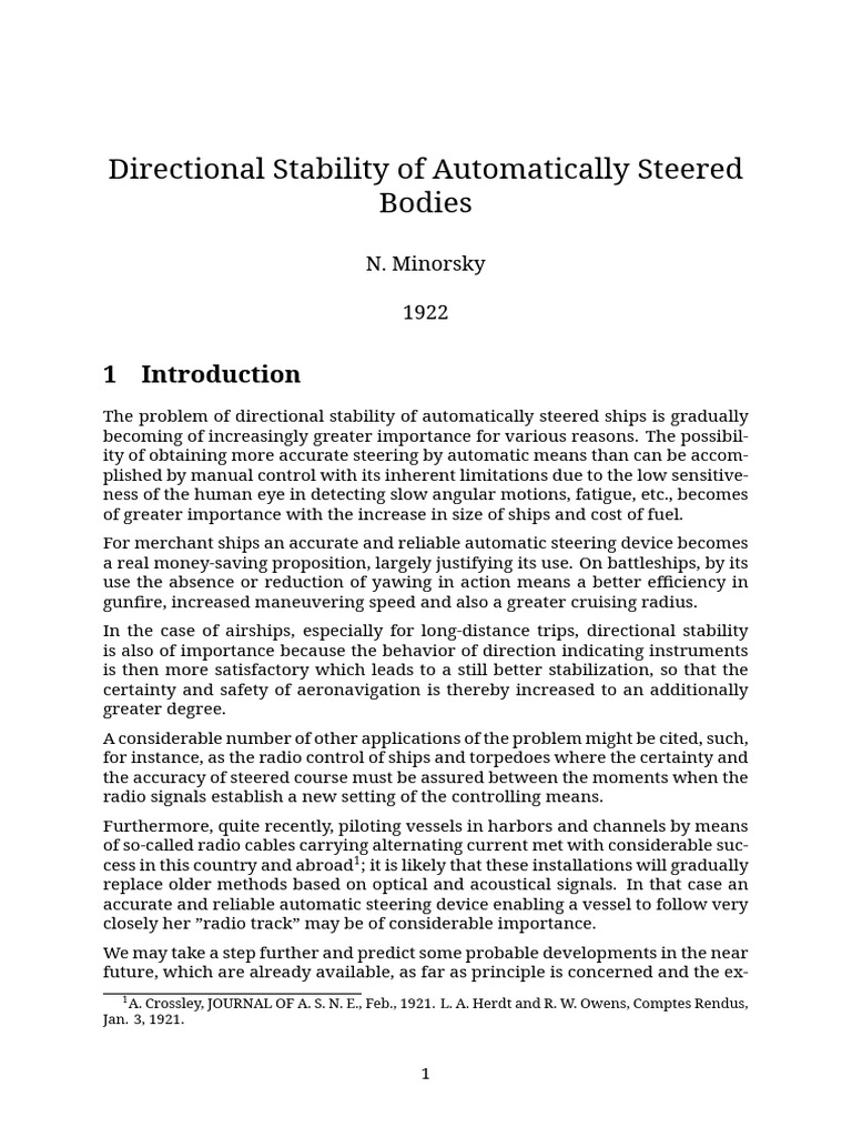 Directional Stability in Automatic Steering | PDF | Torque | Velocity