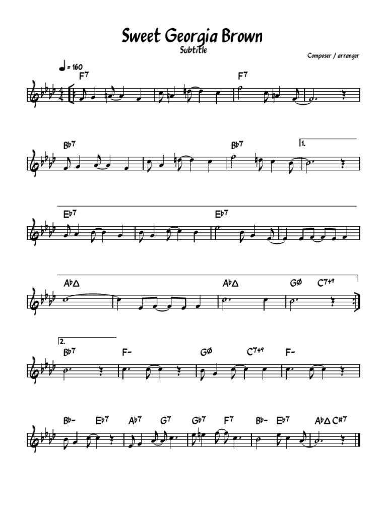 Sweet Georgia Brown Arrangement Guide | PDF
