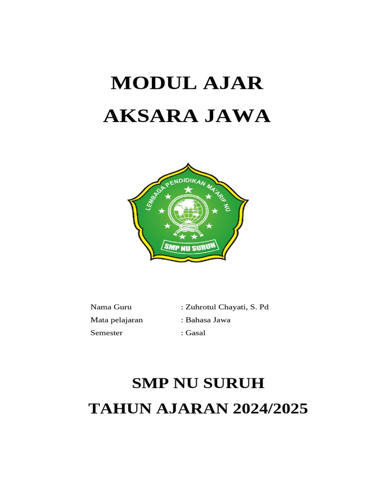 Modul Ajar PKG Aksara Jawa | PDF