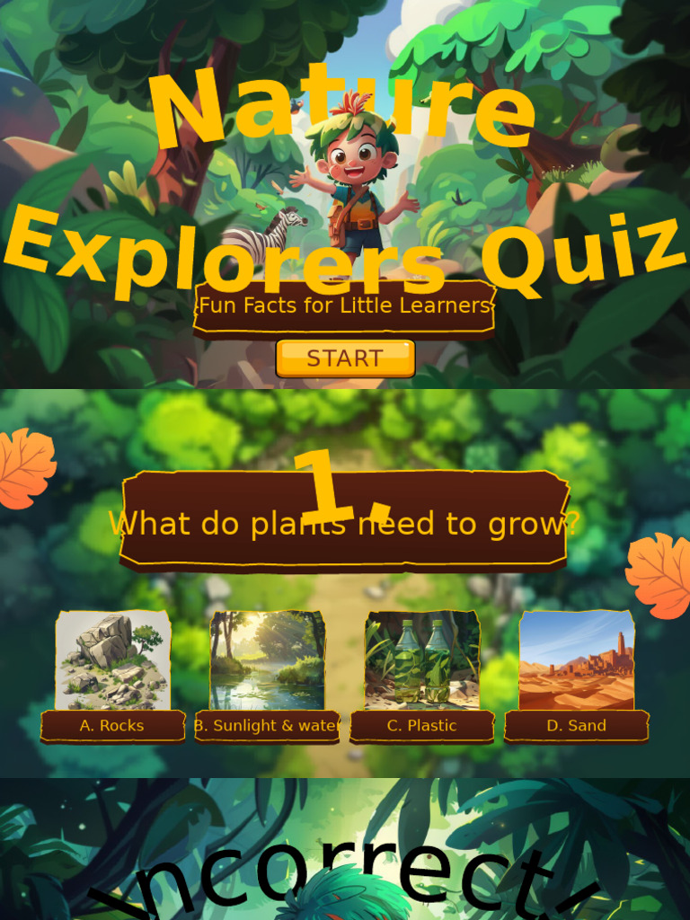 Nature Explorers Quiz - Fun Facts For Little Learners | PDF